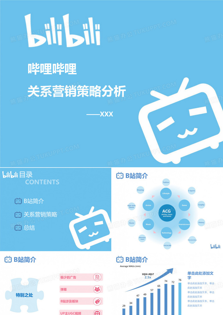 哔哩哔哩关系营销策略分析ppt模板下载 编号qorpzyme 熊猫办公