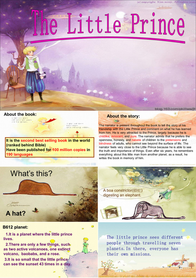thelittleprince~~小王子英文版介绍PPT模板下载_编号qbnnvwmm_熊猫办公