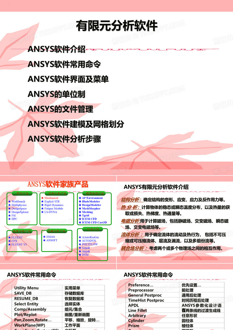 ansys有限元分析软件介绍PPT模板下载_编号lmbvadpm_熊猫办公