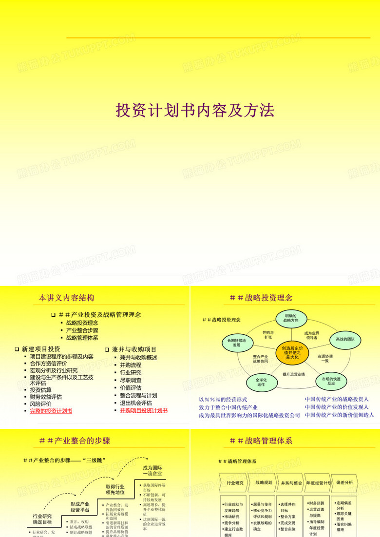 投资计划书内容及方法ppt模板下载 编号lrzkozjx 熊猫办公