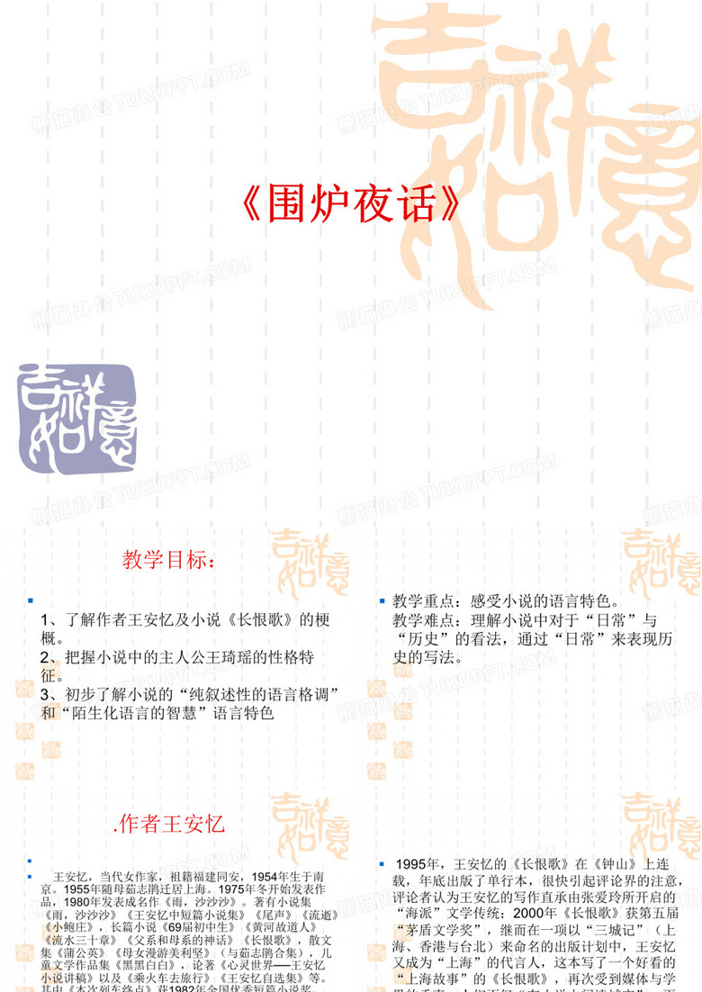 围炉夜话ppt模板下载 编号lvagrxnv 熊猫办公