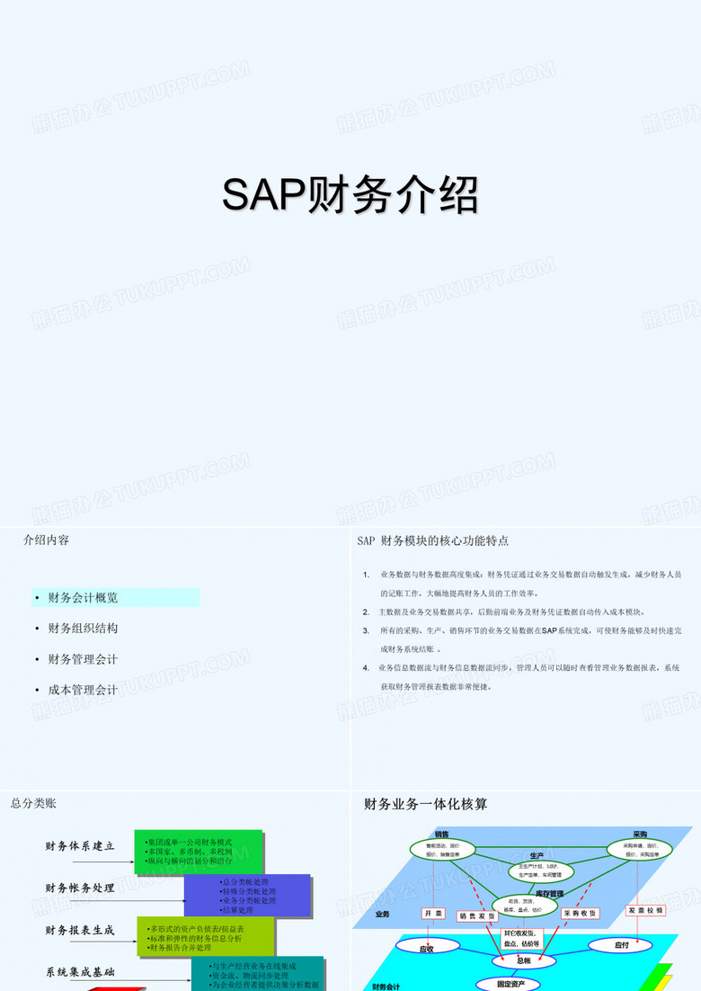 sap财务介绍及业务逻辑架构PPT模板下载_编号qwxzorbx_熊猫办公