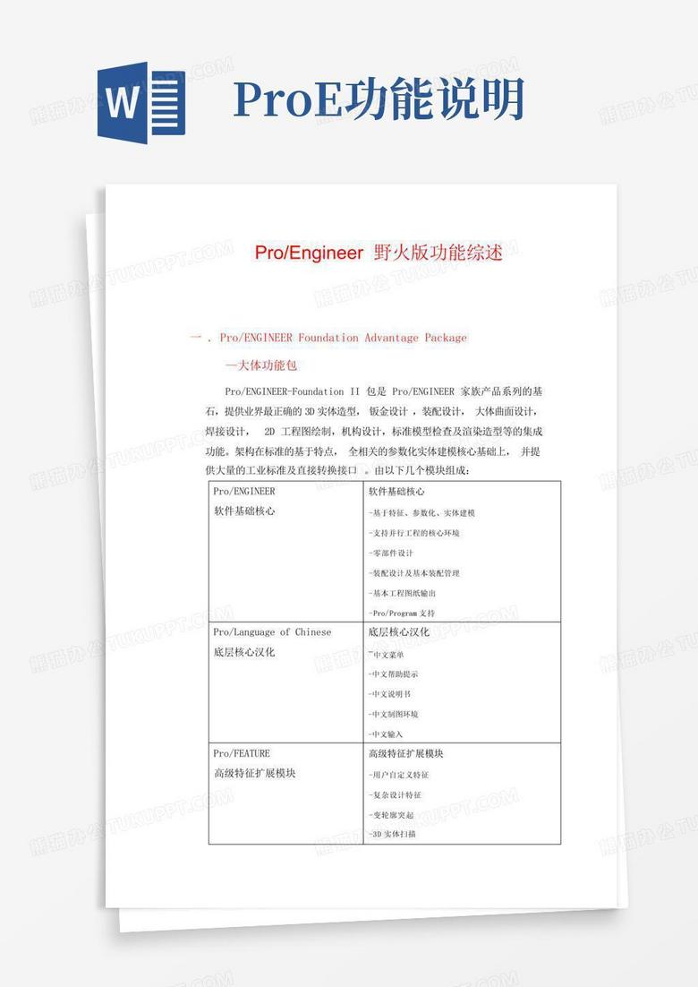 proe功能说明Word模板下载_编号lmknkykd_熊猫办公