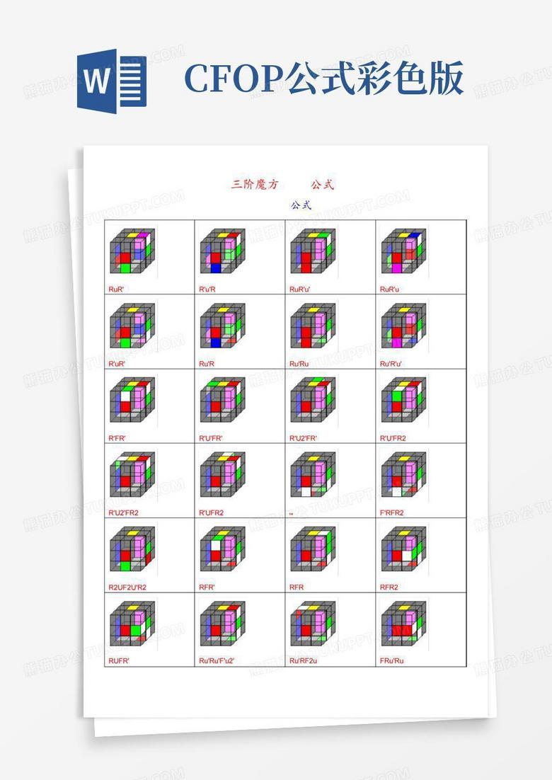 cfop公式彩色版Word模板下载_编号qowrevey_熊猫办公