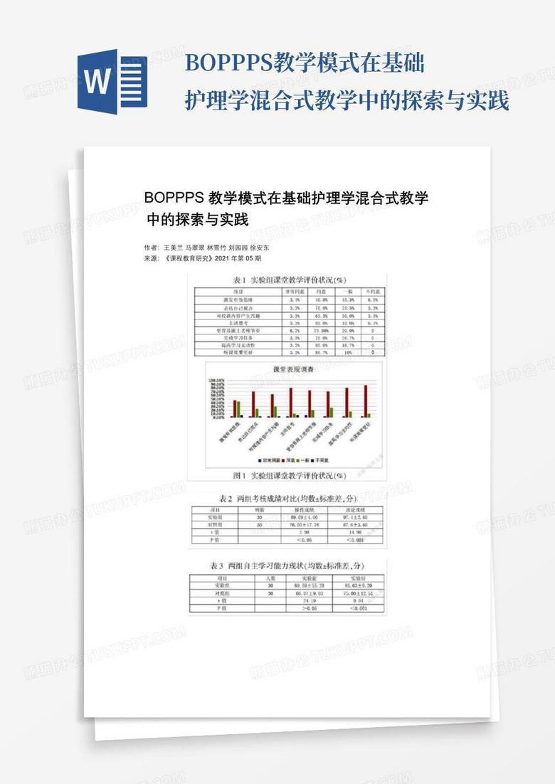 boppps教学模式在基础护理学混合式教学中的探索与实践-Word模板下载_编号qpwbmakk_熊猫办公