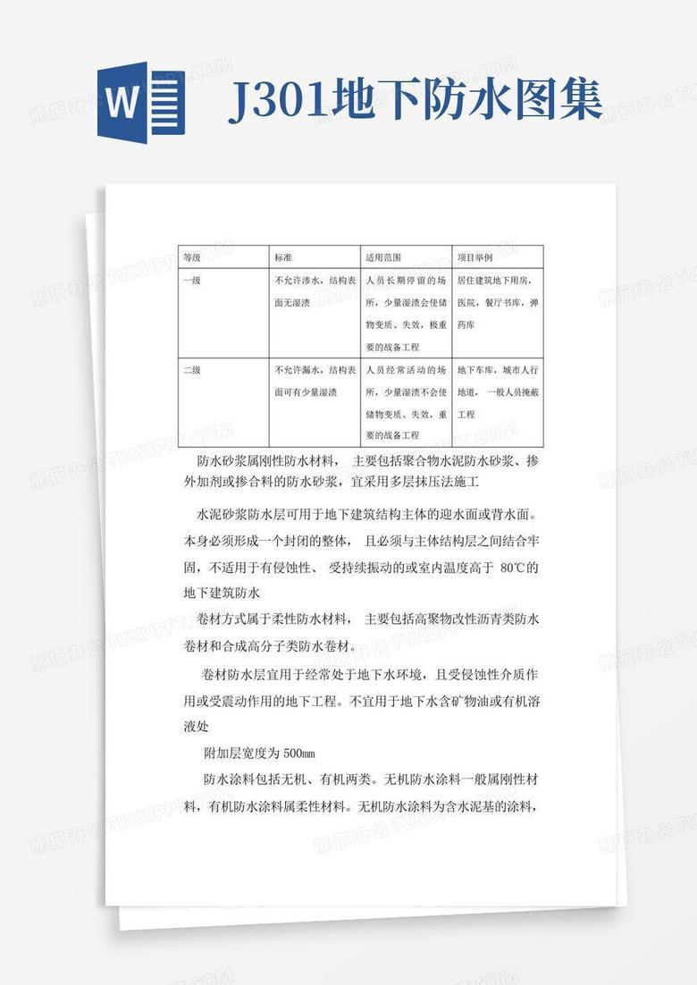 j301地下防水图集Word模板下载_编号lpkbxjoj_熊猫办公
