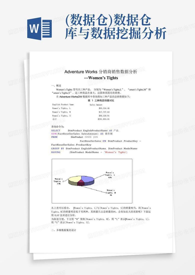 数据仓 数据仓库与数据挖掘分析word模板下载 编号ldybwxwj 熊猫办公