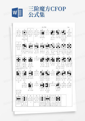魔方cfop公式Word模板下载_编号qaynwpdk_熊猫办公