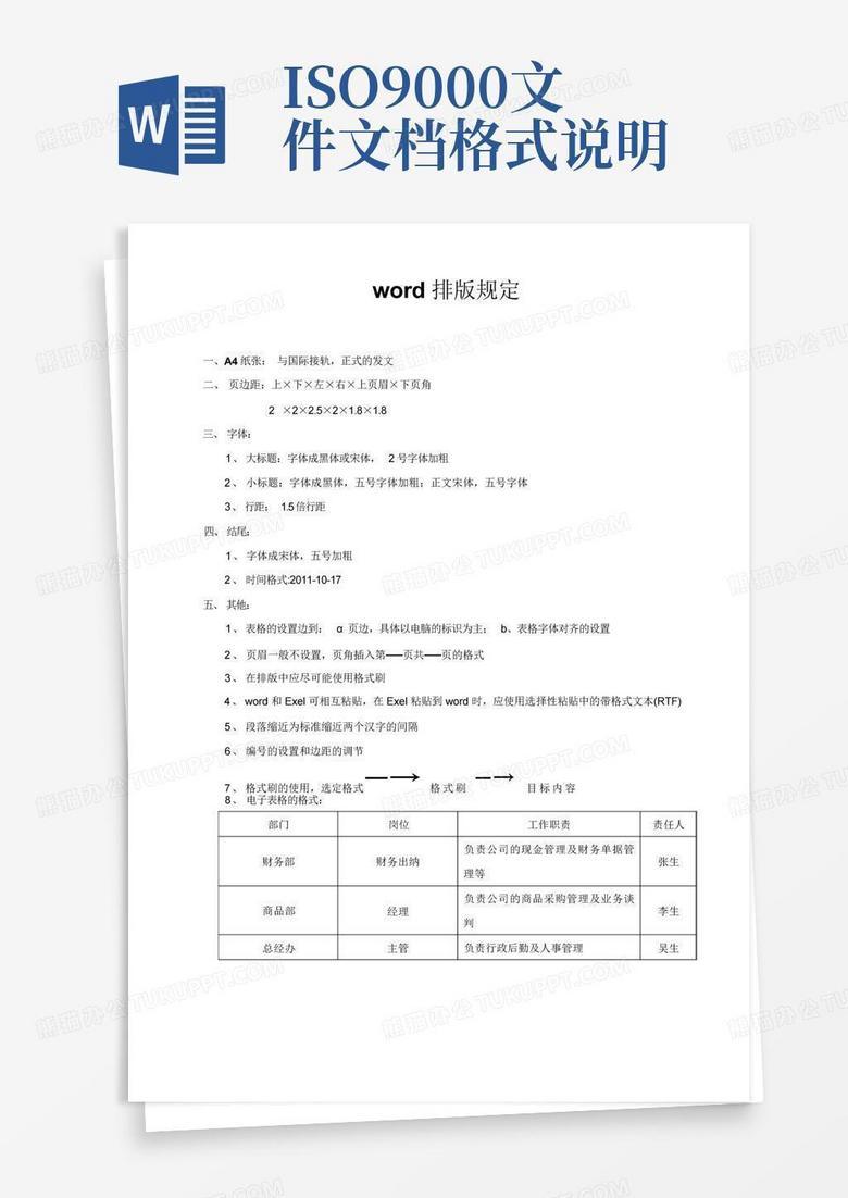 iso9000文件文档格式说明Word模板下载_编号lkapjbwn_熊猫办公