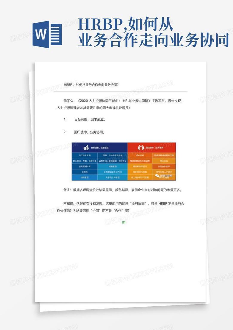 hrbp,如何从业务合作走向业务协同-Word模板下载_编号ldmwngae_熊猫办公