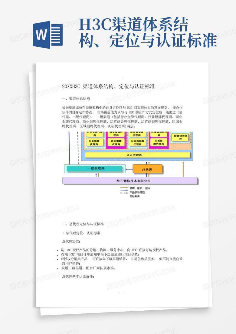 h3c渠道体系结构、定位与认证标准Word模板下载_编号lgdywood_熊猫办公