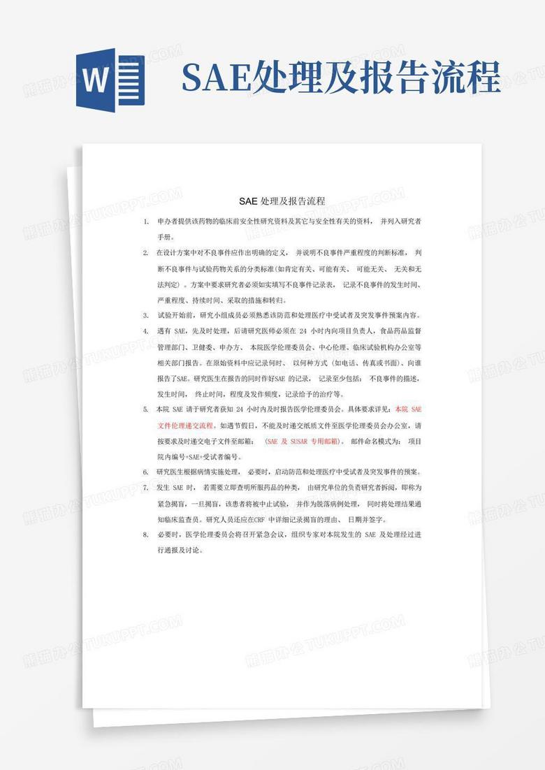 sae处理及报告流程Word模板下载_编号qxgagkgg_熊猫办公