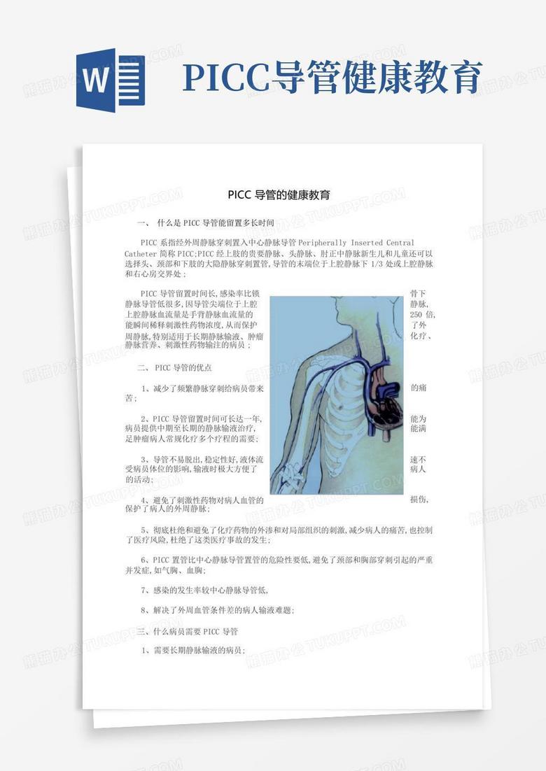 picc导管健康教育Word模板下载_编号qvrgvkxv_熊猫办公