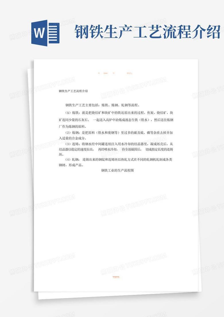 钢铁生产工艺流程介绍Word模板下载_编号qnmnaakg_熊猫办公