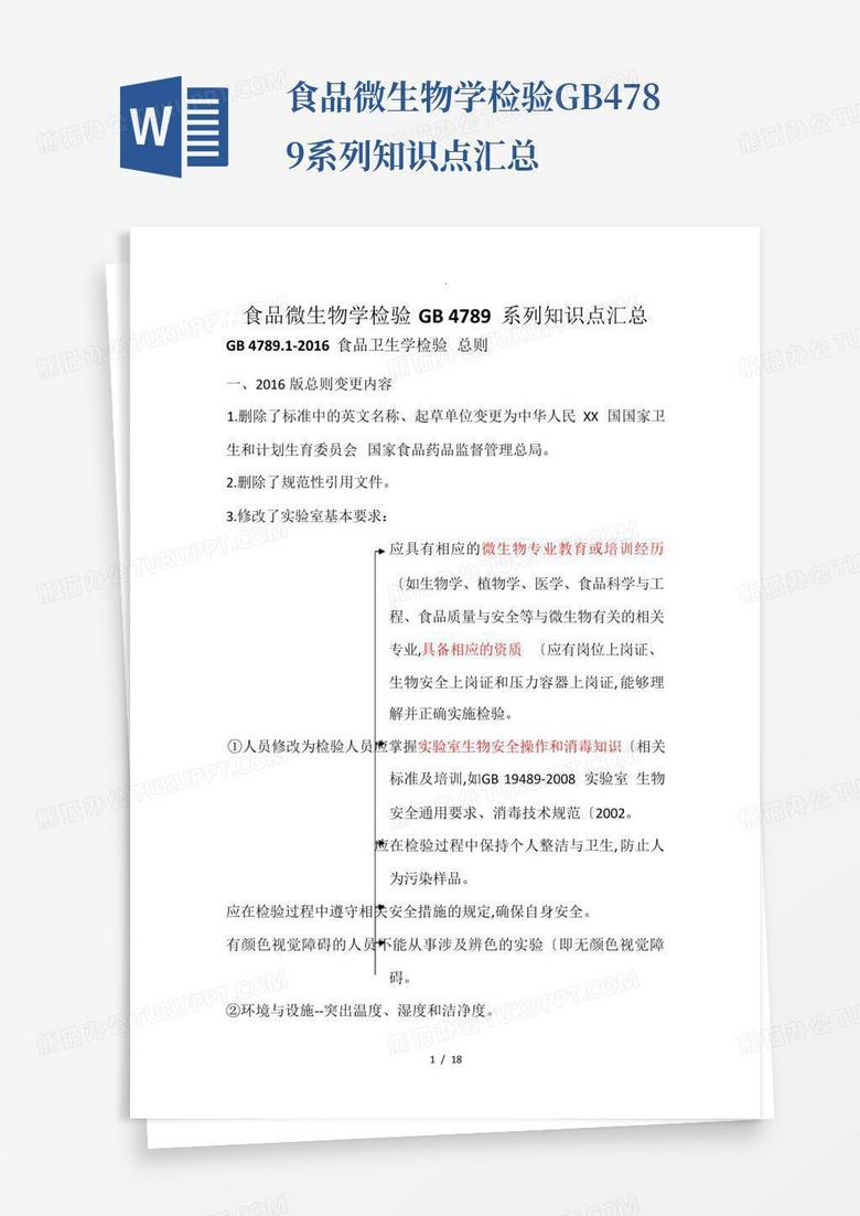 食品微生物学检验gb4789系列知识点汇总Word模板下载_编号qvzywdew_熊猫办公