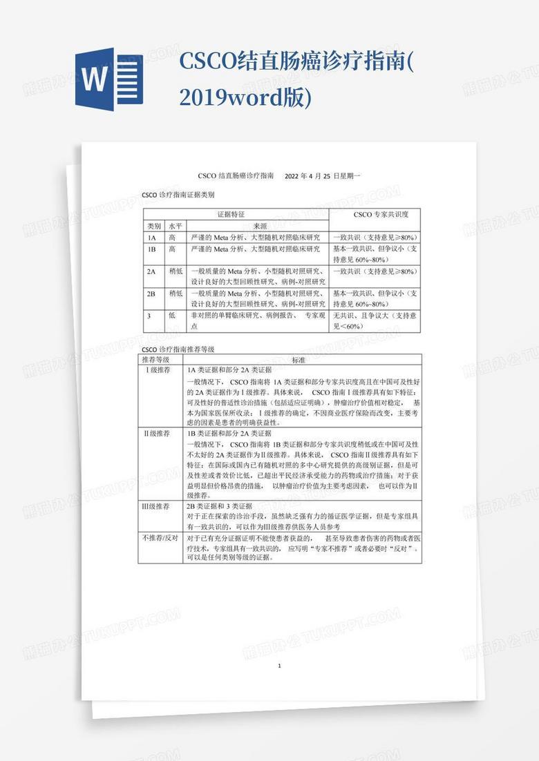 csco结直肠癌诊疗指南(2019版)-Word模板下载_编号lkzadbwm_熊猫办公