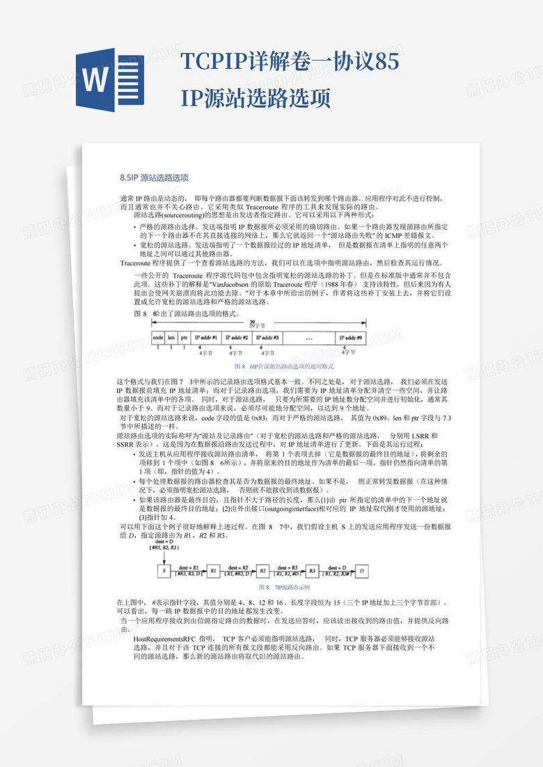 tcpip详解-卷一-协议-8.5ip源站选路选项Word模板下载_编号lgbjoyjj_熊猫办公