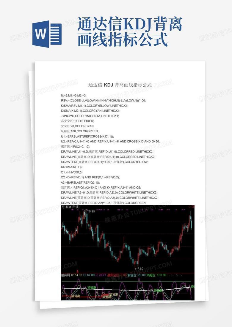 通达信kdj背离画线指标公式Word模板下载_编号lkrkrzez_熊猫办公