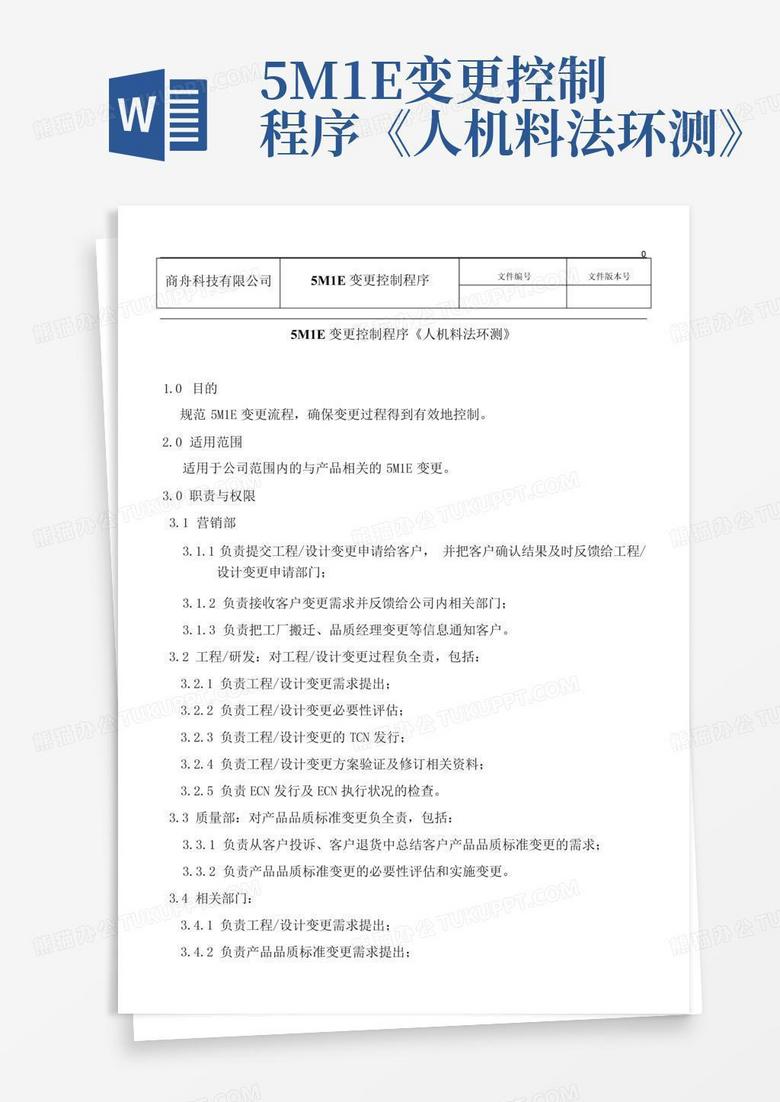 5m1e变更控制程序《人机料法环测》Word模板下载_编号qdoaxgyp_熊猫办公