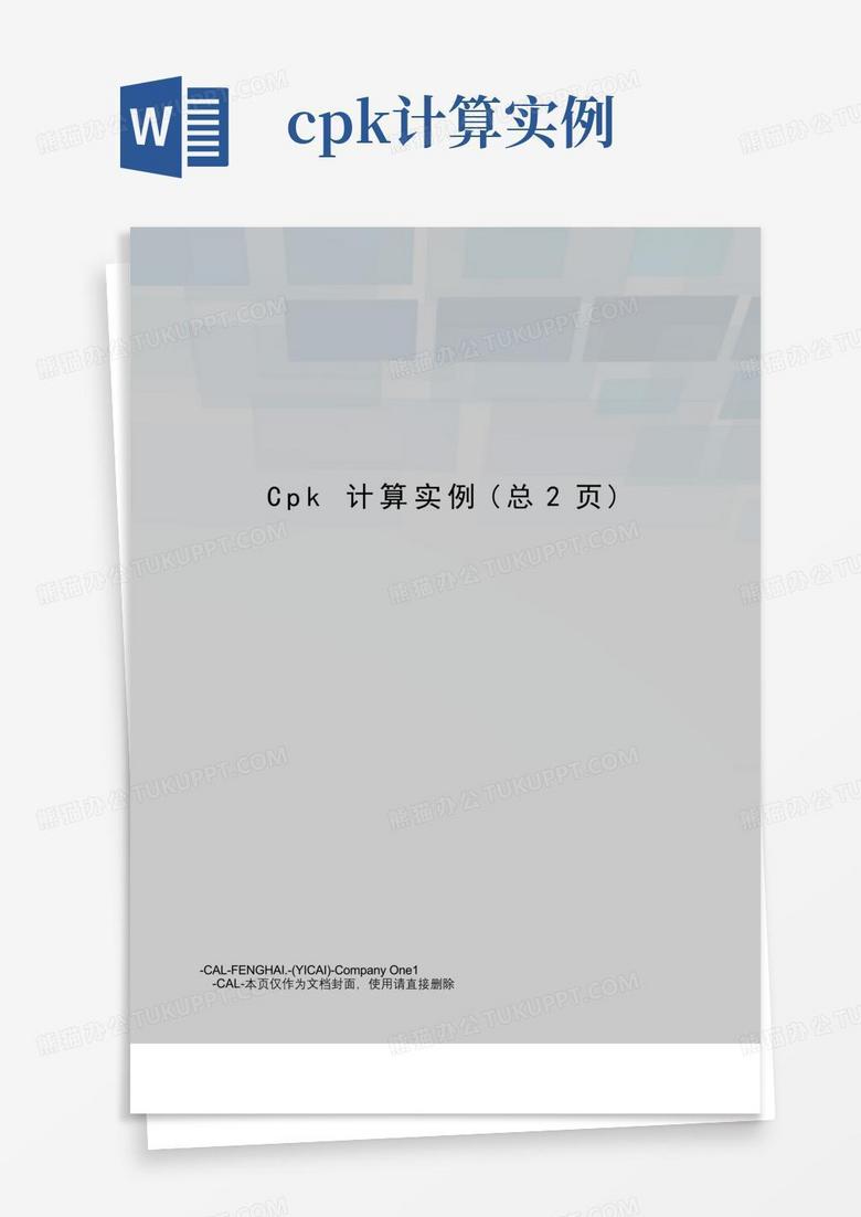 cpk计算实例Word模板下载_编号lporbogw_熊猫办公