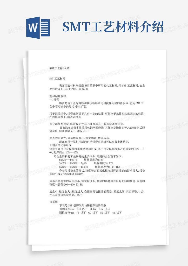smt工艺材料介绍Word模板下载_编号lzpbemzn_熊猫办公