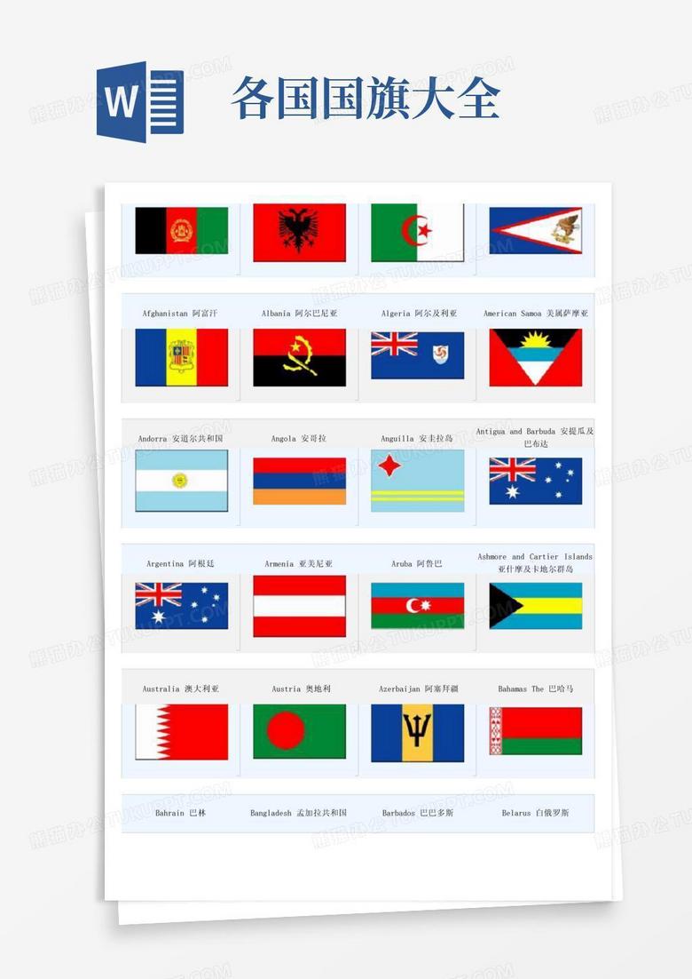 各国国旗大全Word模板下载_编号lomgjgzj_熊猫办公