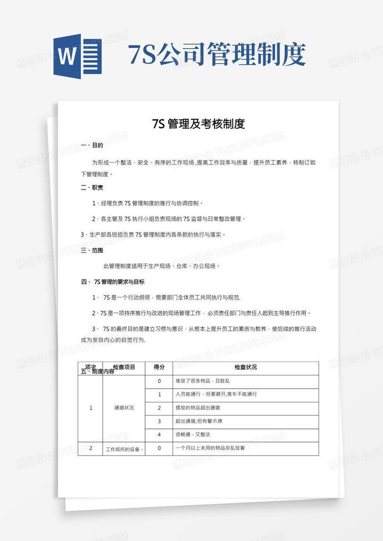 7s管理及考核制度(1)Word模板下载_编号qybvdvyo_熊猫办公