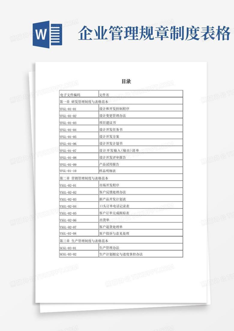 企业管理制度与表格大全word模板下载编号lnraxxep熊猫办公
