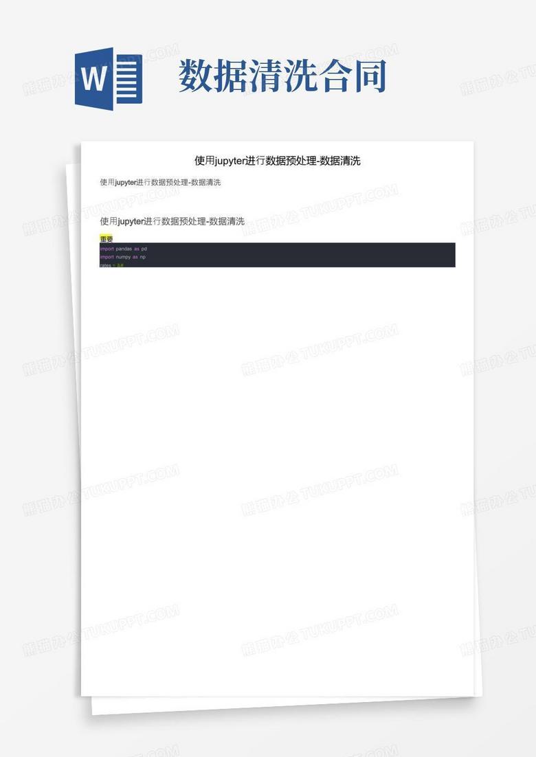 使用jupyter进行数据预处理 数据清洗word模板下载编号lmyyrnpx熊猫办公