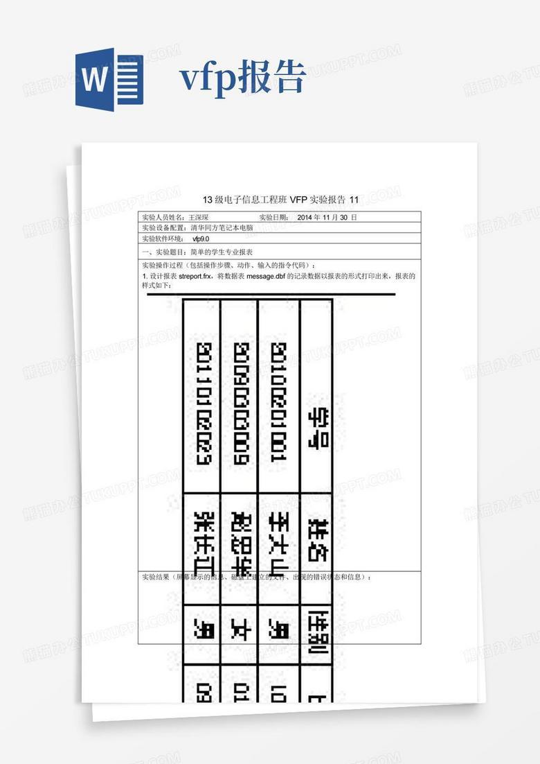 vfp—王深琛--实验报告_11Word模板下载_编号qakvgoom_熊猫办公