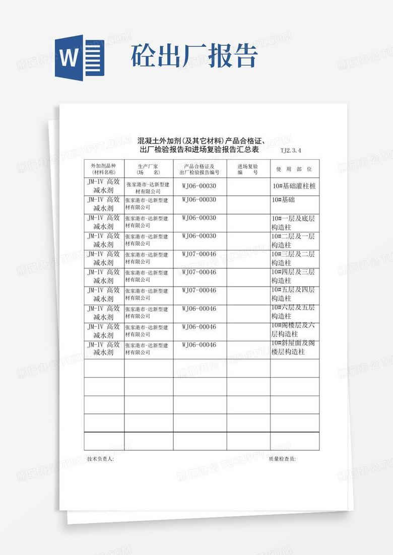 tj2.3.4混凝土外加剂(及其它材料)产品合格证出厂检验报告和进场复验报告...Word模板下载_编号lyaonkga_熊猫办公