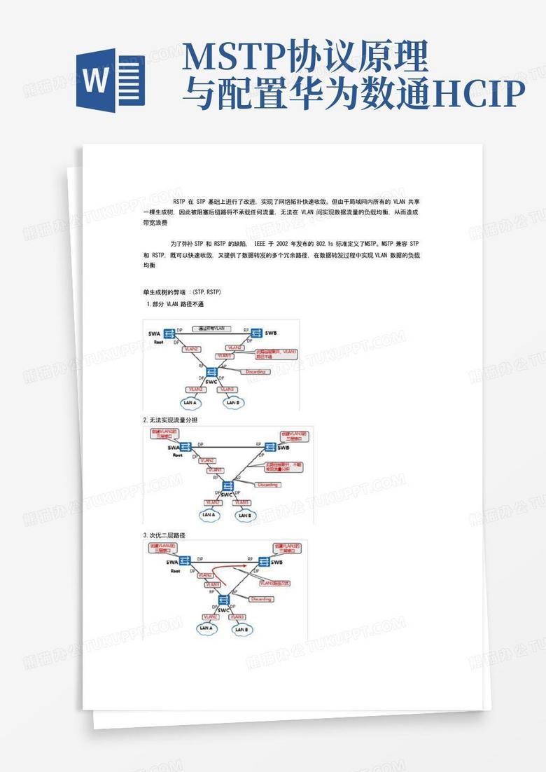 mstp协议原理与配置华为数通hcipWord模板下载_编号qxparxgv_熊猫办公