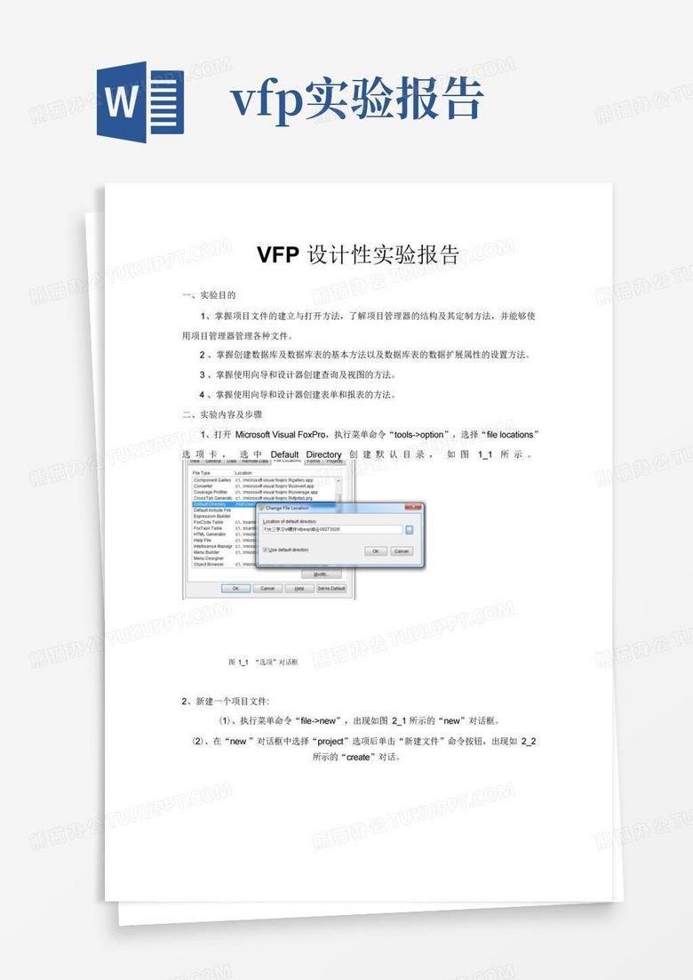 vfp实验报告Word模板下载_编号lwwraezj_熊猫办公