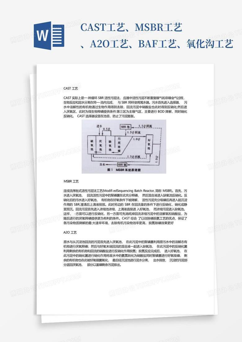 cast工艺、msbr工艺、a2o工艺、baf工艺、氧化沟工艺Word模板下载_编号qpprvnkb_熊猫办公