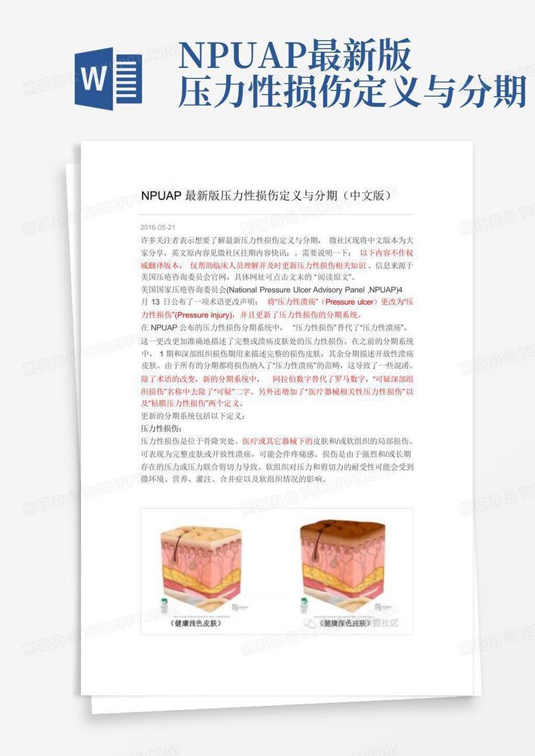 npuap最新版压力性损伤定义与分期Word模板下载_编号lgmyknyw_熊猫办公