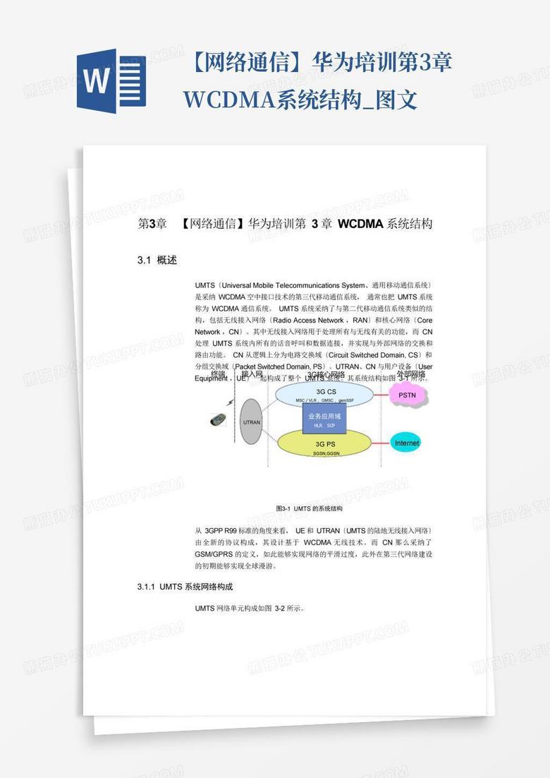 【网络通信】华为培训第3章wcdma系统结构_图文Word模板下载_编号qydvknra_熊猫办公