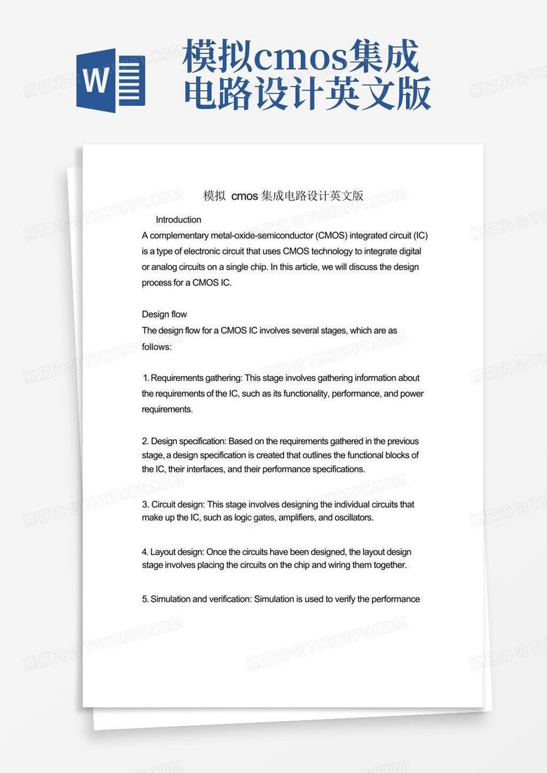 模拟cmos集成电路设计英文版Word模板下载_编号lvvwdnoj_熊猫办公