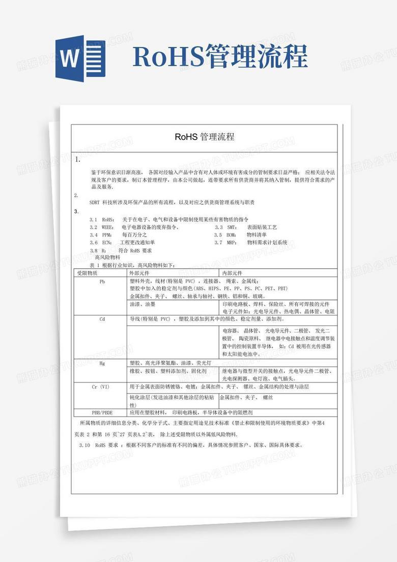 rohs管理流程Word模板下载_编号lgobkppw_熊猫办公