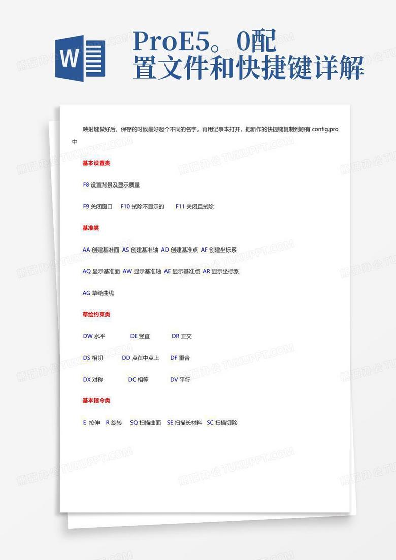 proe5。0.配置文件和快捷键详解Word模板下载_编号qwegjway_熊猫办公
