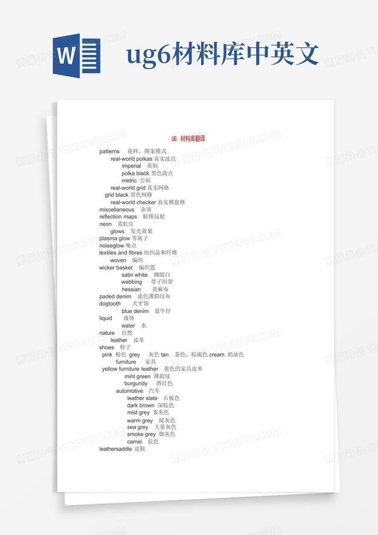 ug6材料库中英文Word模板下载_编号qowyzvxg_熊猫办公