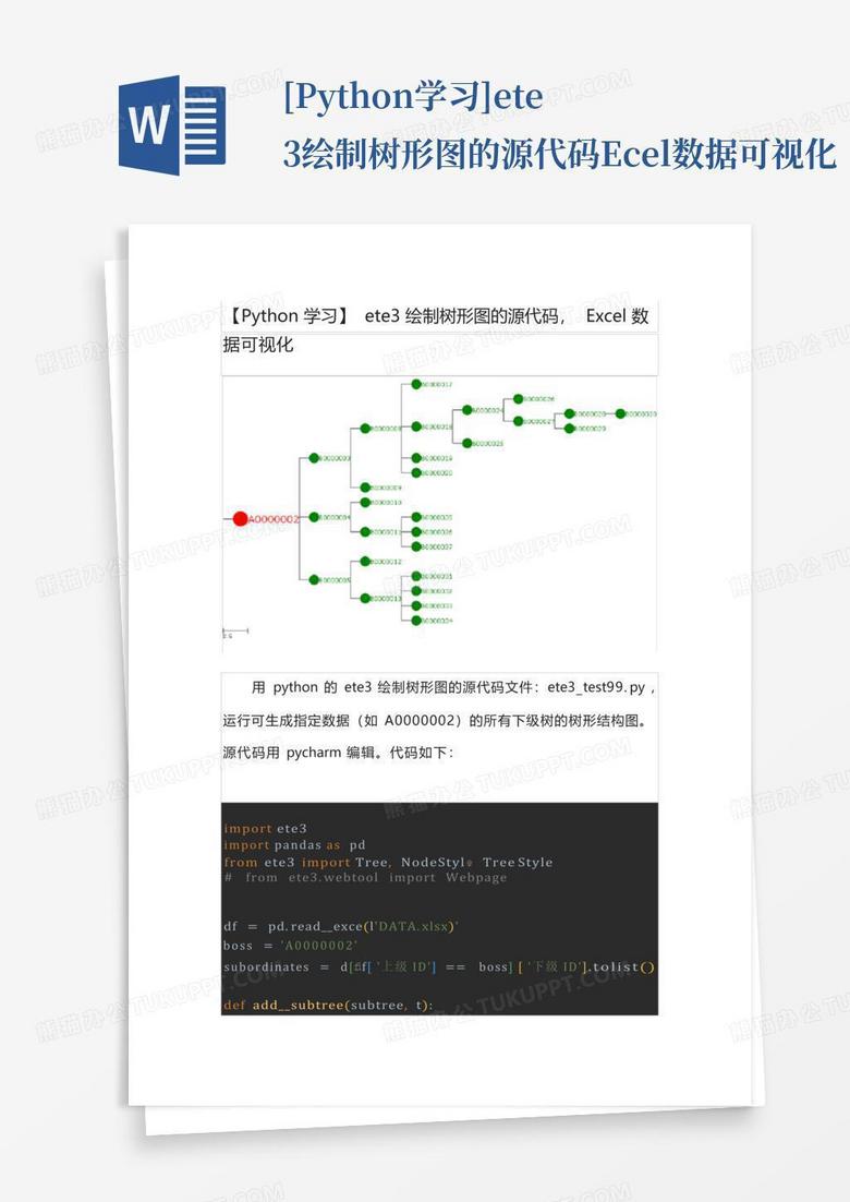 [python学习]ete3绘制树形图的源代码excel数据可视化Word模板下载_编号qanwozdn_熊猫办公